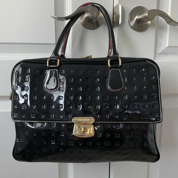 Arcadia | Bags | Arcadia Square Patent Leather Italian Medium Bag ...